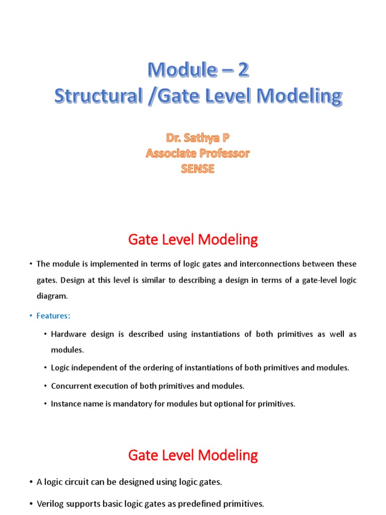 13 Gate Level Modeling 20 01 2023 Pdf Logic Gate Digital Technology
