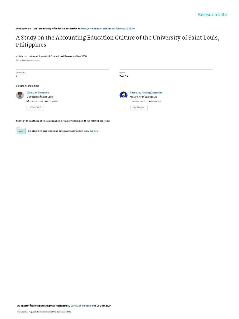 AStudyonthe Accounting Education Cultureofthe Universityof Saint Louis ...
