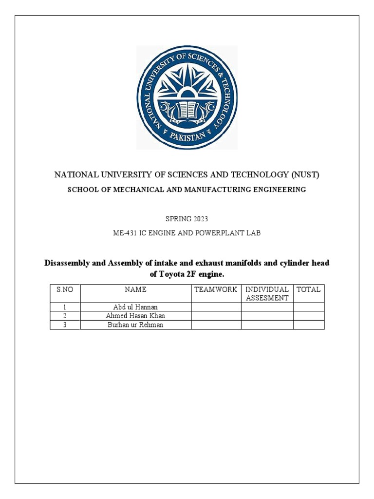 Lab Report 4 | PDF | Internal Combustion Engine | Vehicle Parts