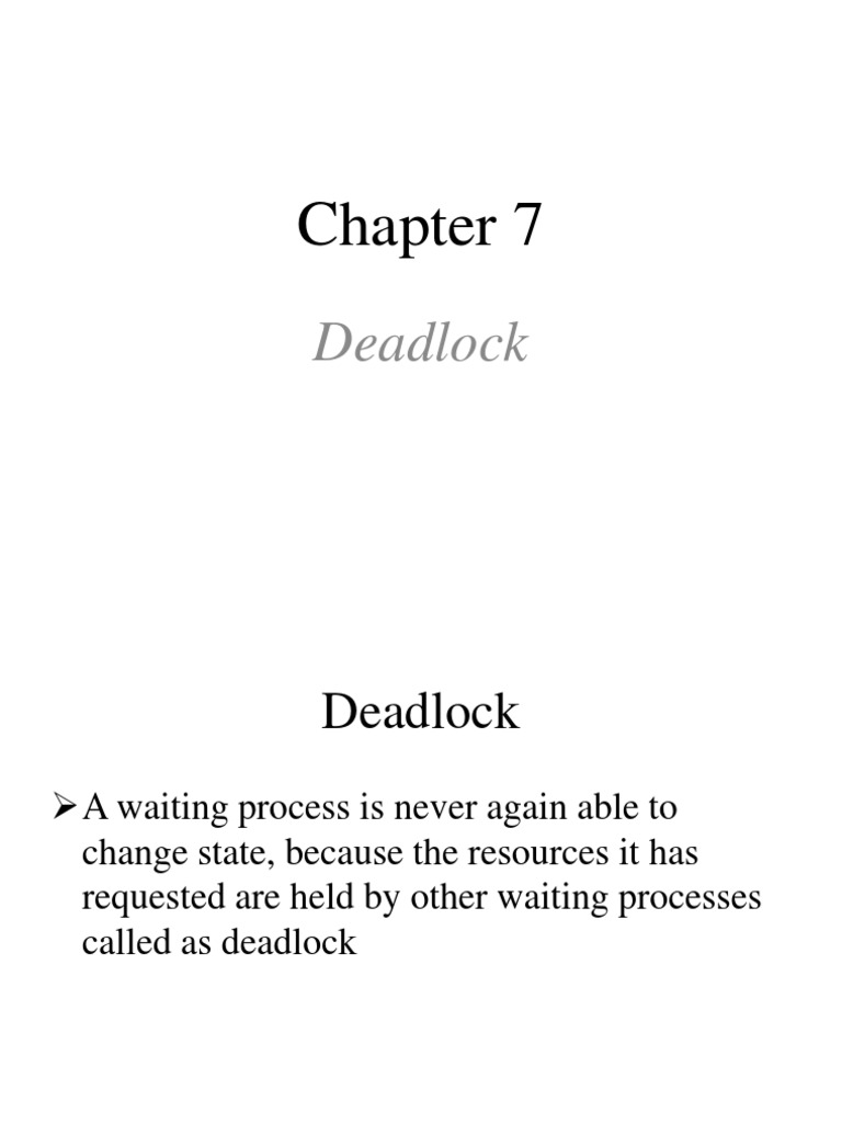 CH 7 Deadlock | PDF | Areas Of Computer Science | Applied Mathematics