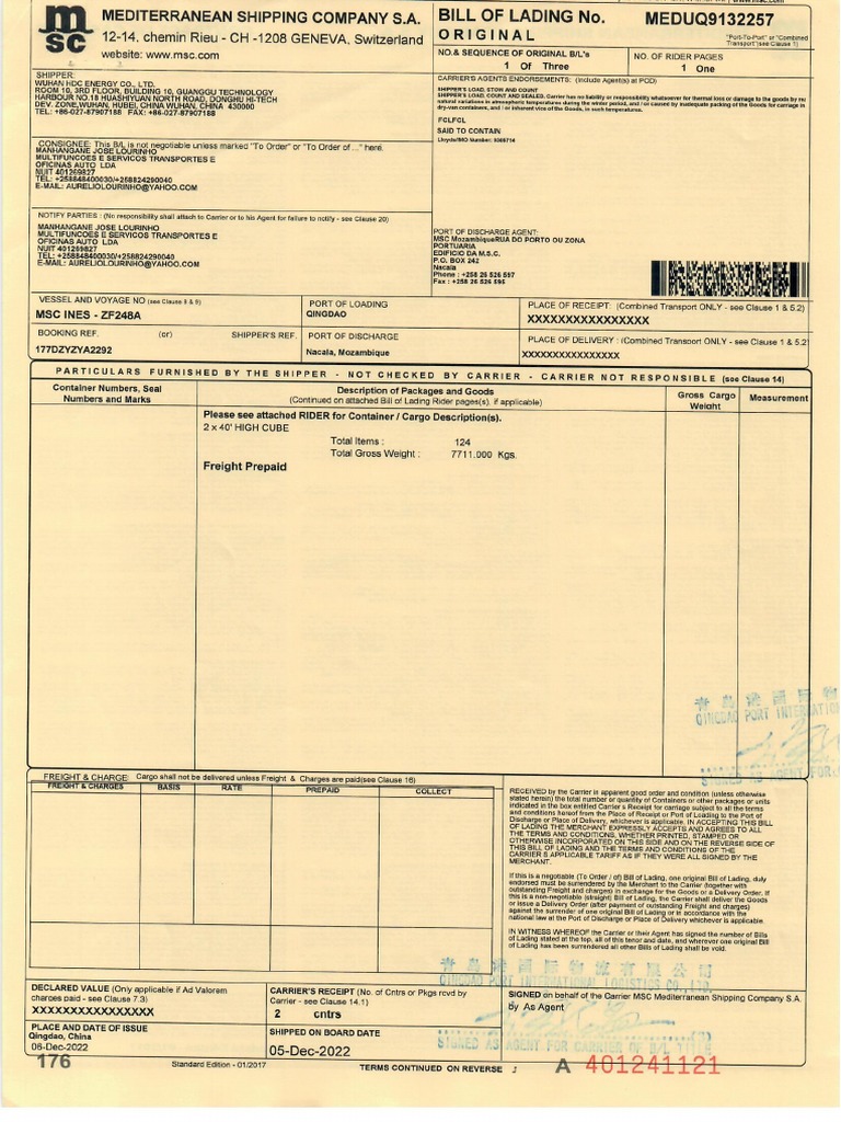 Bill of Lading PDF | PDF