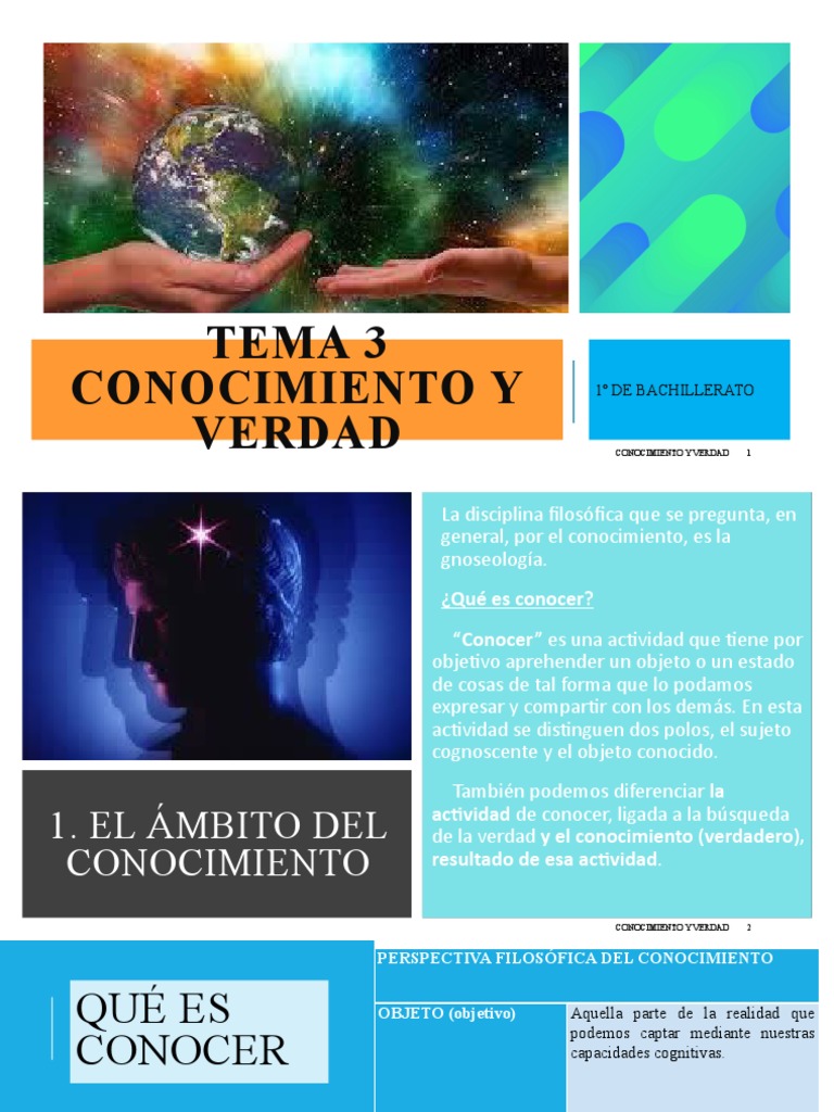 Tema 3 - Conocimiento y Verdad | PDF
