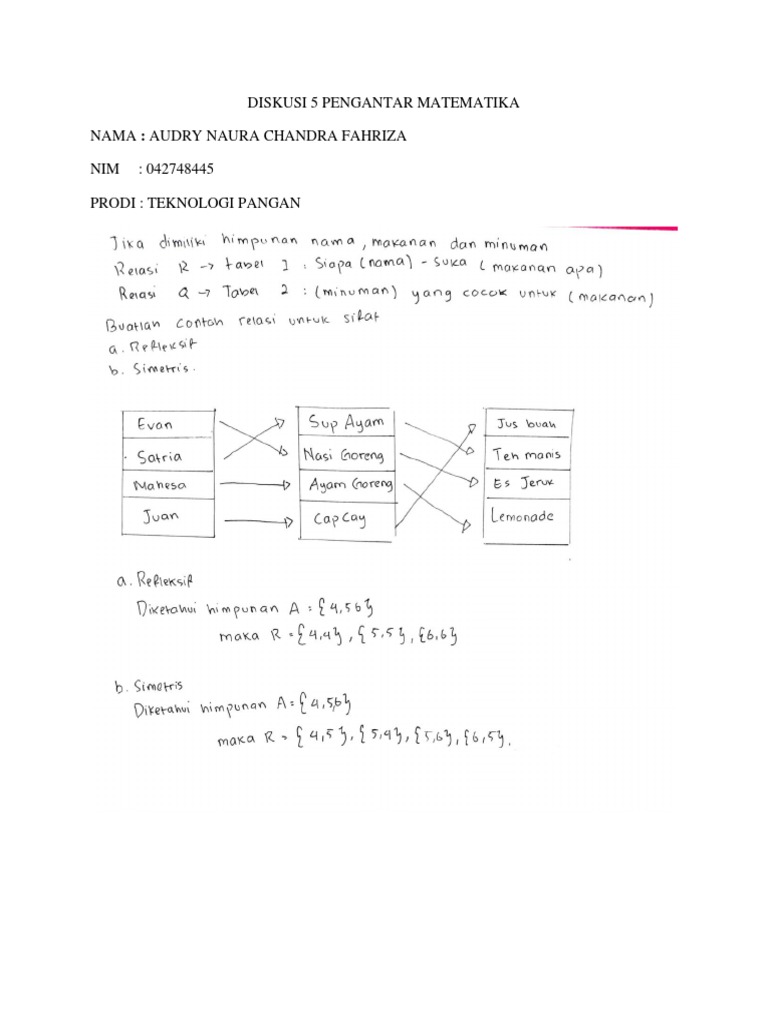 Diskusi Pengantar Matematika Audry | PDF