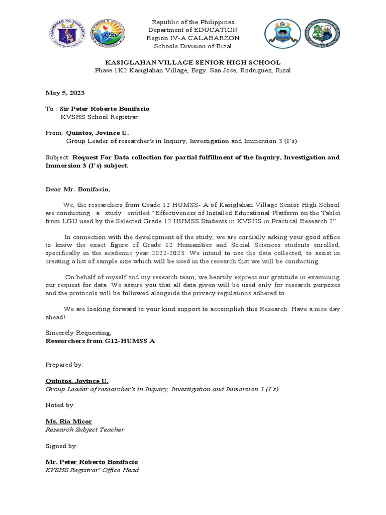 Request Letter | PDF