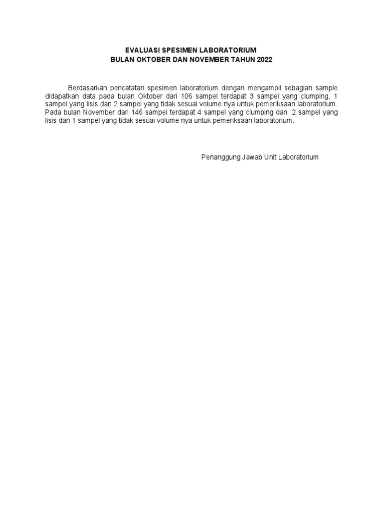 Contoh Pengelolaan Spesimen | PDF