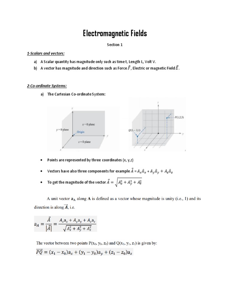 Section 1 | PDF | Euclidean Vector | Abstract Algebra