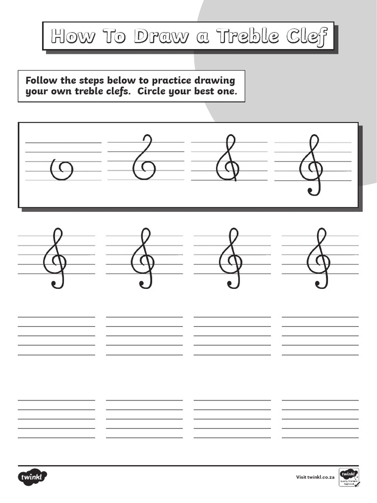 How To Draw Treble Clef | PDF