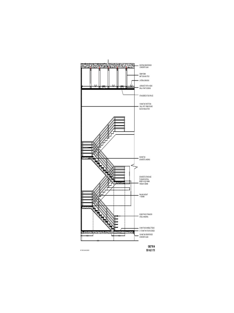Staircase Section Autocad Drawing (Final) | PDF