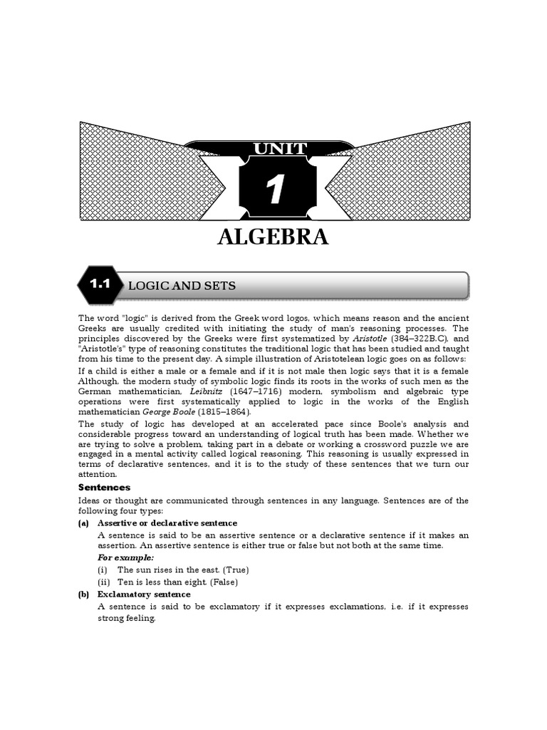 Chapter 1 Algebra PDF | PDF | Set (Mathematics) | If And Only If