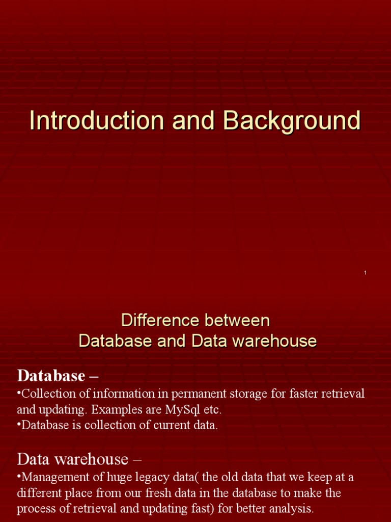 Slide 2 | PDF | Data Warehouse | Databases