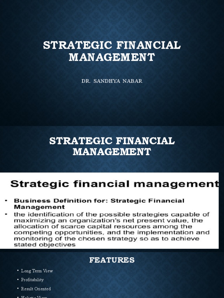 Strategic Financial Management Overview | PDF | Business | Financial ...