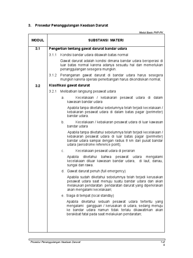 Prosedur Penanggulangan Keadaan Darurat - PKD Modul Basic | PDF