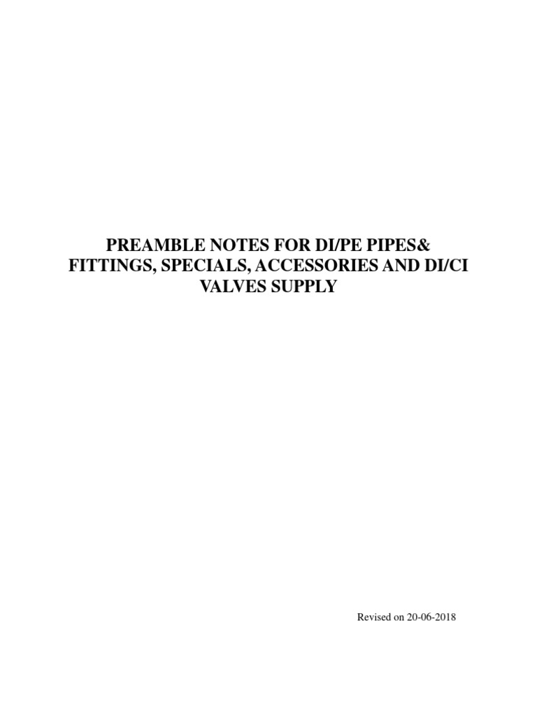 pREAMBLES DI Pipes & Fittings | PDF | Pipe (Fluid Conveyance) | Prices
