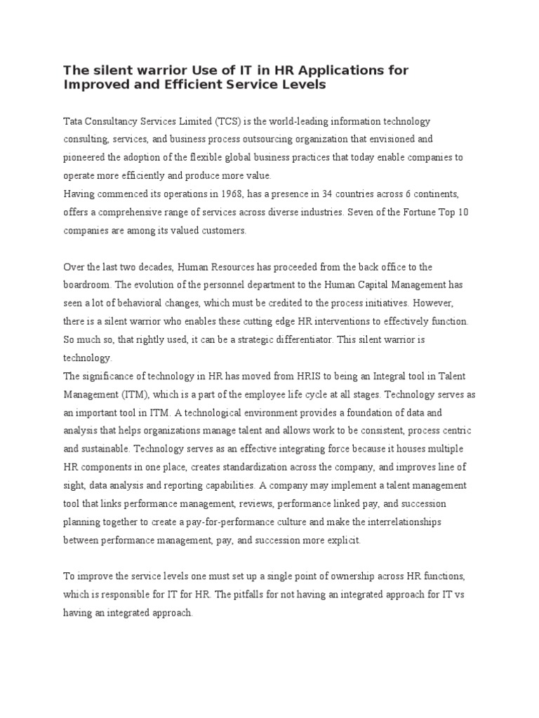 Case Study On Technology Advancement | PDF | Human Resource Management ...