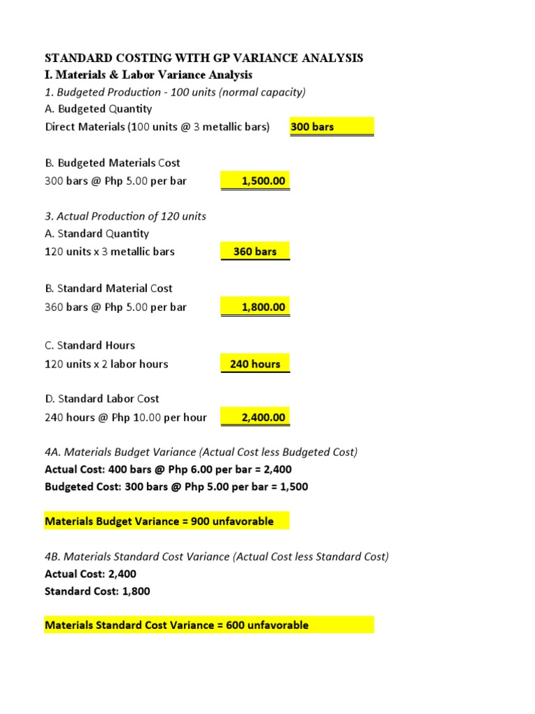 Variance Analysis in Standard Costing | PDF | Variance | Prices