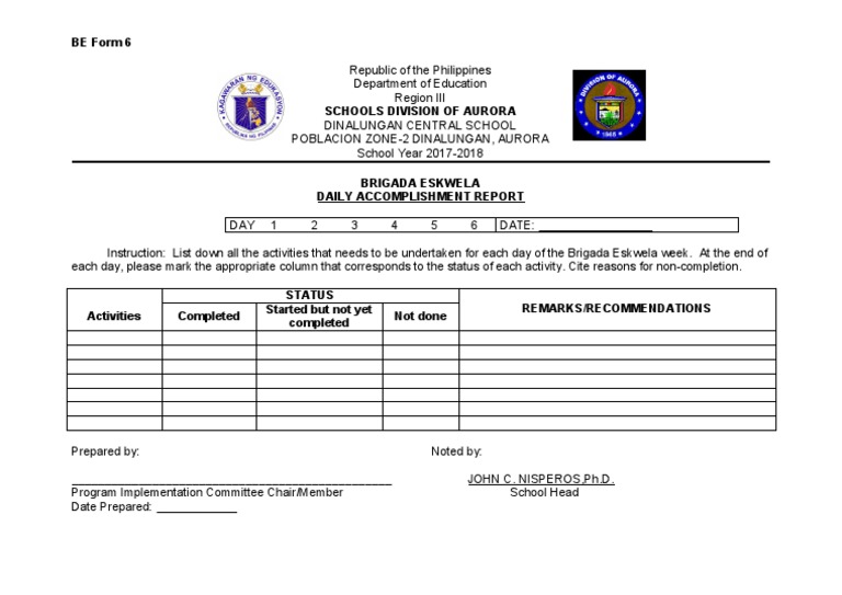 BE Form 6 | PDF