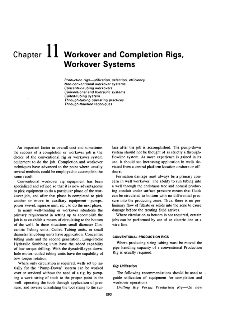 Well Servicing & Workover Operations-1 PDF | PDF