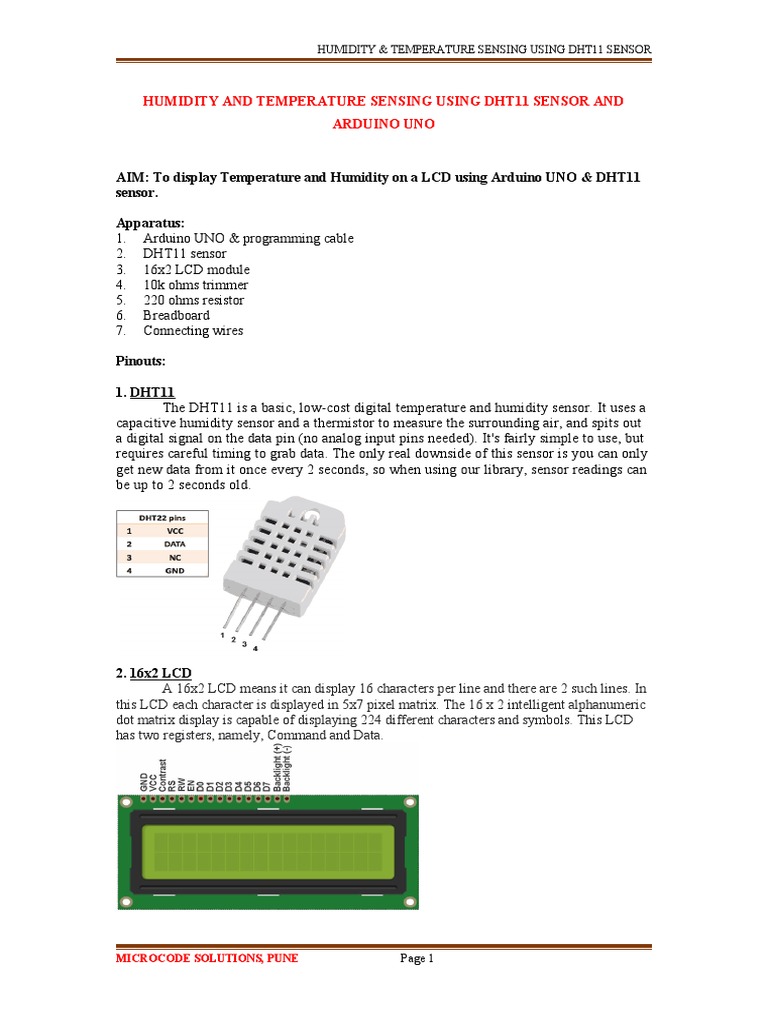 DHT-11-Temp-Humidity Sensing | PDF | Arduino | Computer Engineering