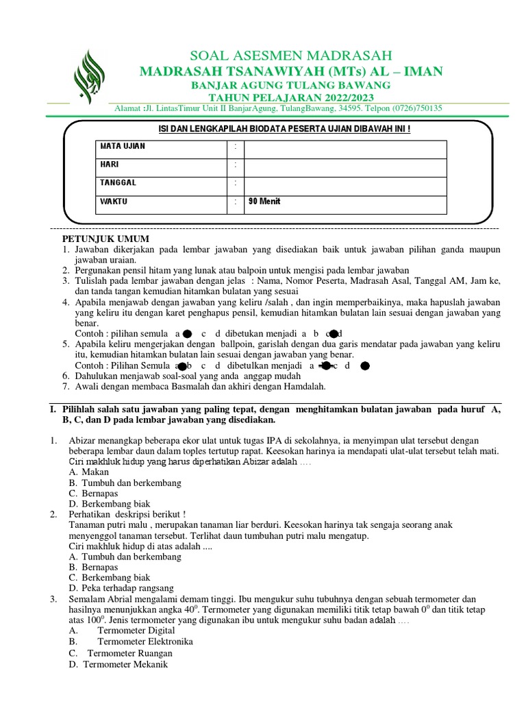 Soal Fix AM IPA Resti PDF | PDF