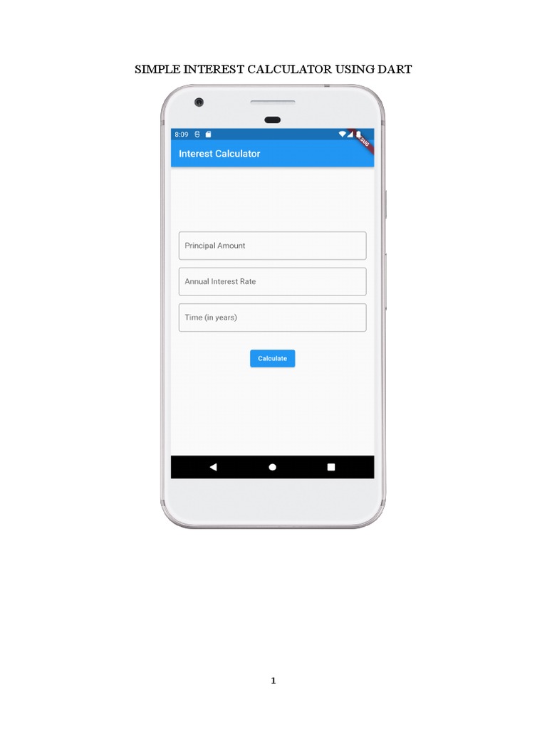 Simple Interest Calculator Using Dart | PDF