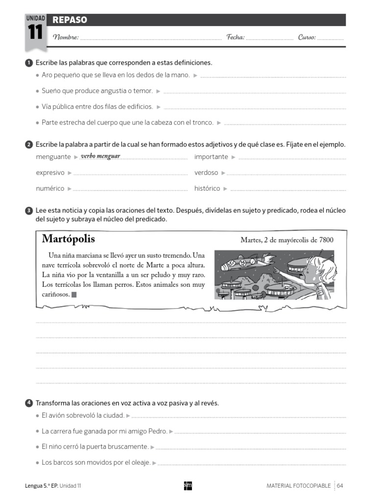 5º Prim LENGUA Refuerzo - Repaso - Ampliación-61-72 | PDF | Sintaxis ...