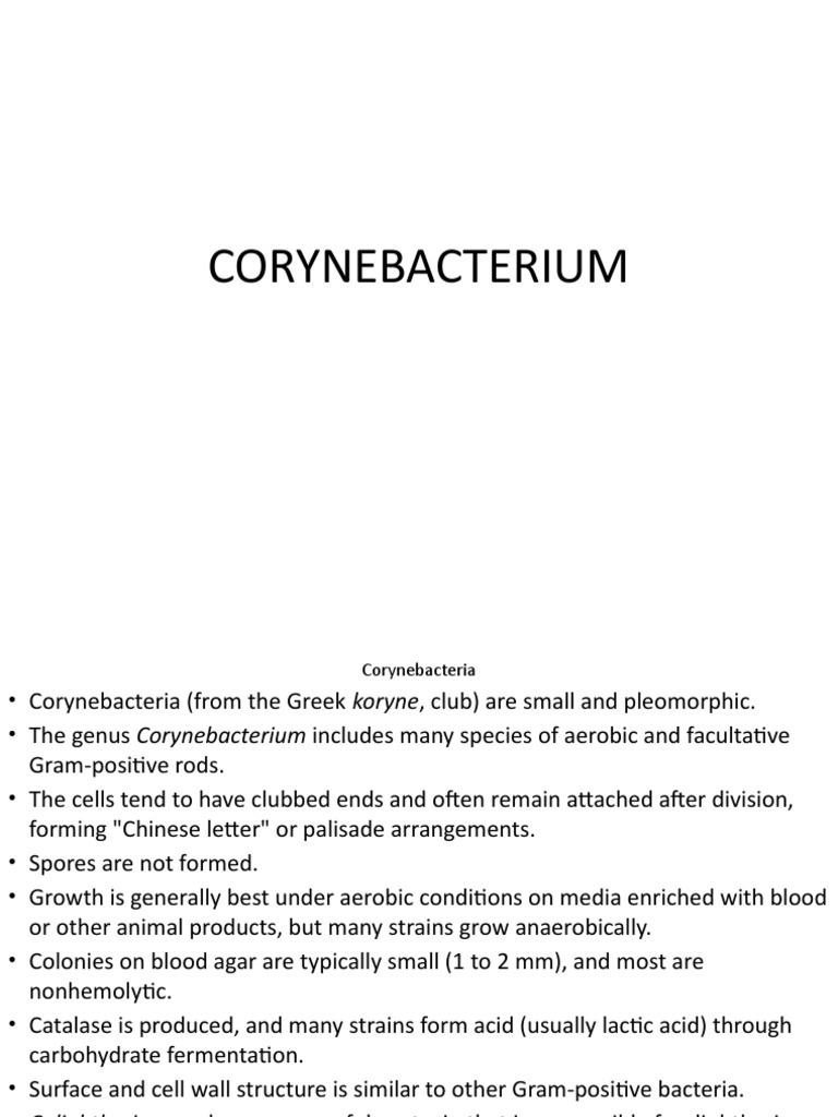 CORYNEBACTERIUM | PDF | Infection | Medical Specialties