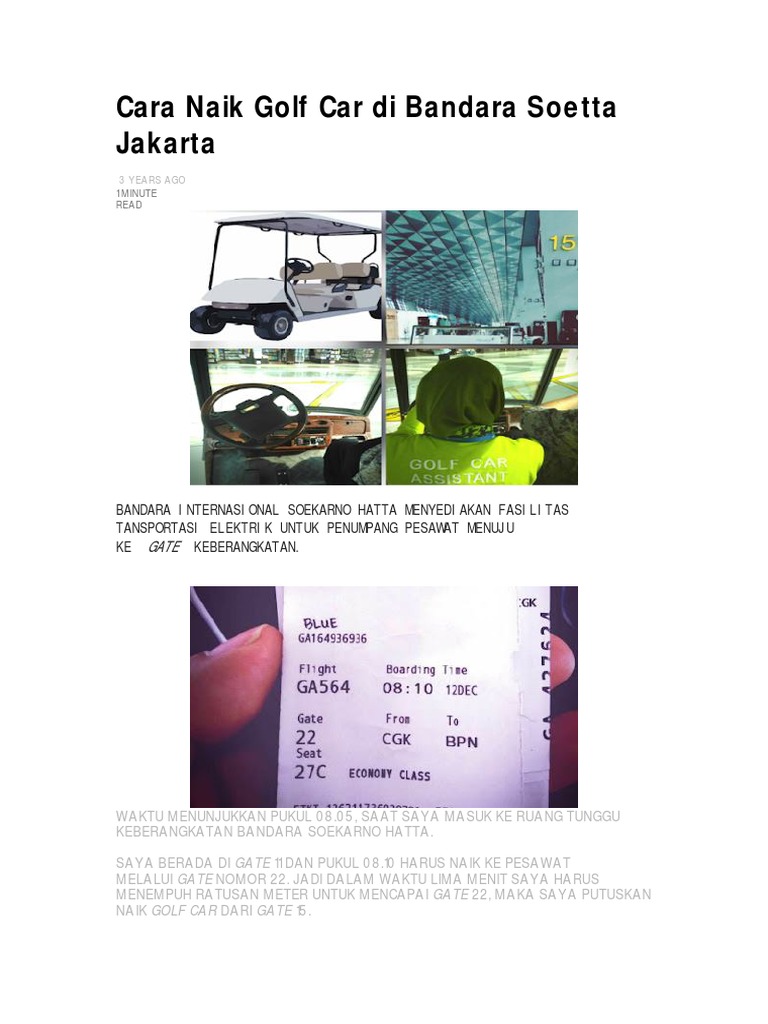 Cara Naik Golf Car Bandara Soetta | PDF