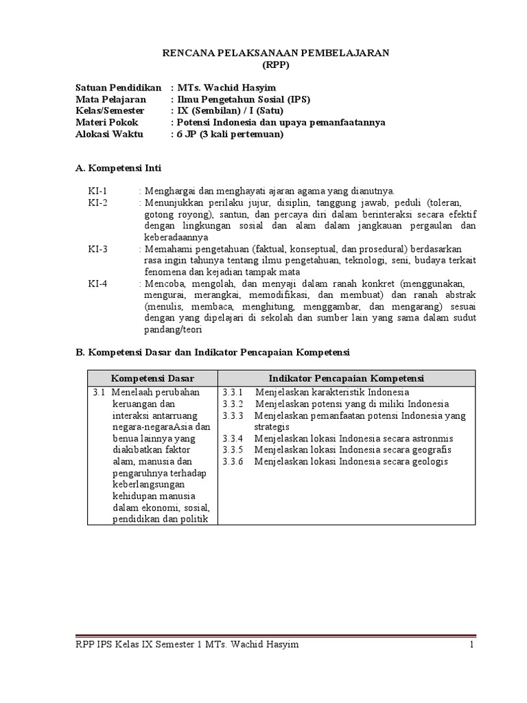 RPP Ips KLS-9 | PDF