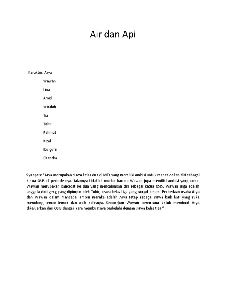 Air Dan Api Final | PDF