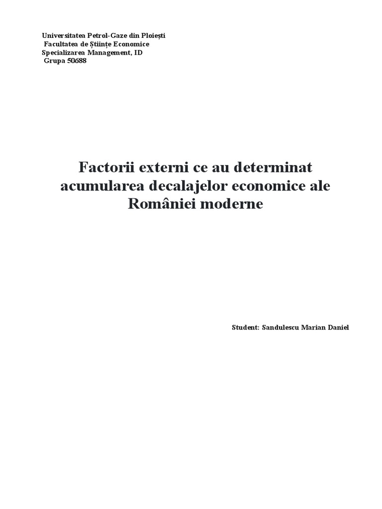 ISTORIA ECONOMIEI TEMA 1 Sandulescu Marian Daniel, 50688 | PDF