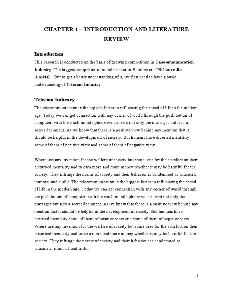 MINOR PROJECT On Reliance and Jio Page Number | PDF | Communication | Information And ...