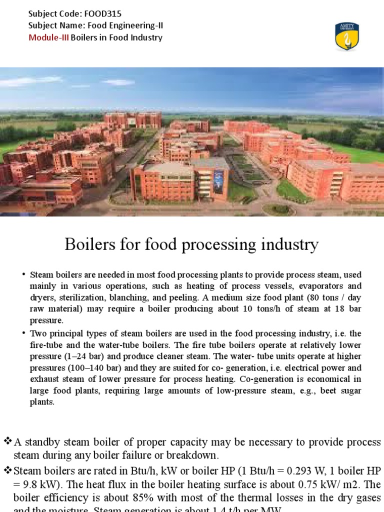Module-III (4) Boilers in Food Industry | PDF | Steam | Boiler