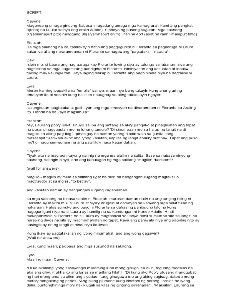 Aralin 3: Siphayo ng pusong sugatan. Florante at Laura (Reporters ...