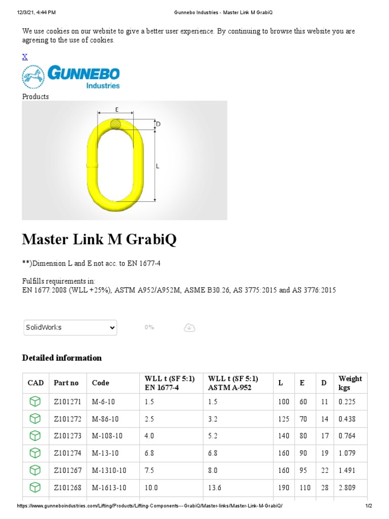 Gunnebo Industries - Master Link M GrabiQ | PDF