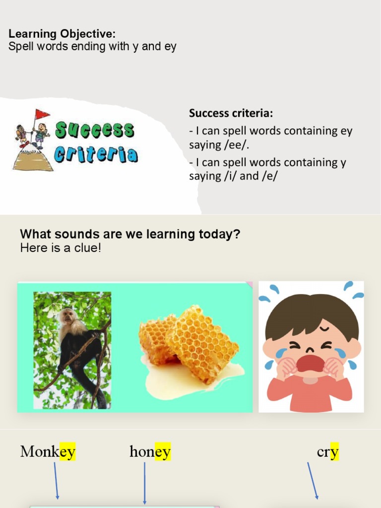 Spell words ending y and ey | PDF
