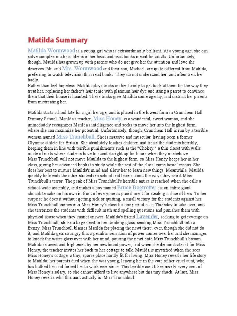 Matilda Summary | PDF