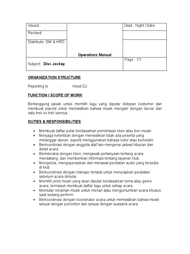 Disc Jockey (DJ) | PDF