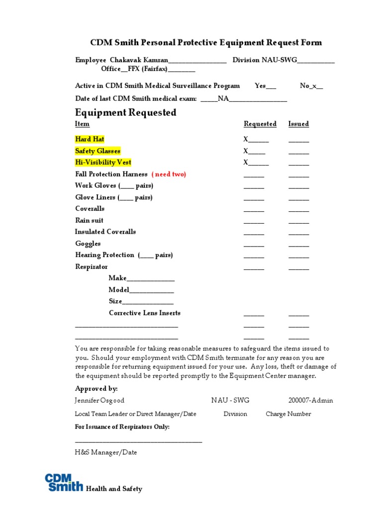 PPE Request Form | PDF