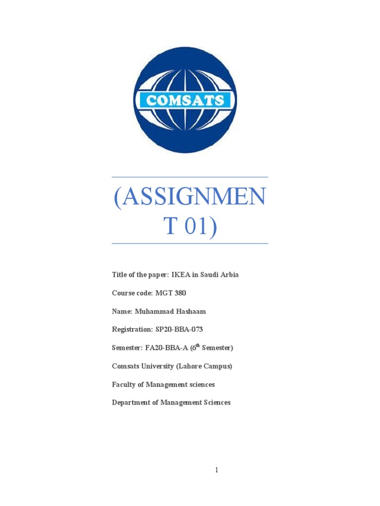 Sp20 Bba 072 (Assignment 1) | PDF