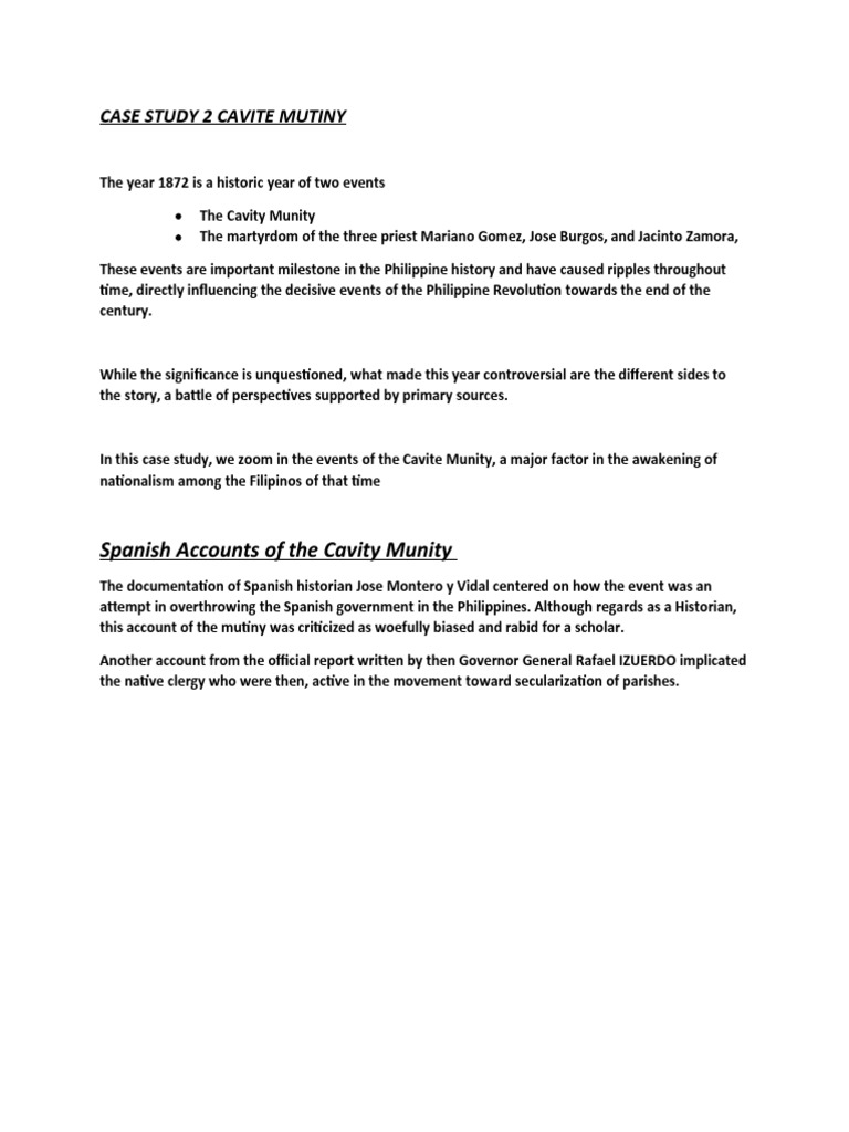 Case Study 2 Cavite Mutiny | PDF