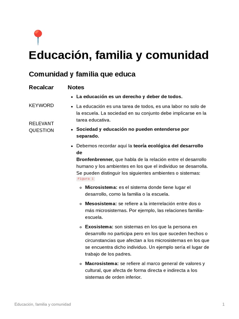 Educacin Familia y Comunidad | PDF