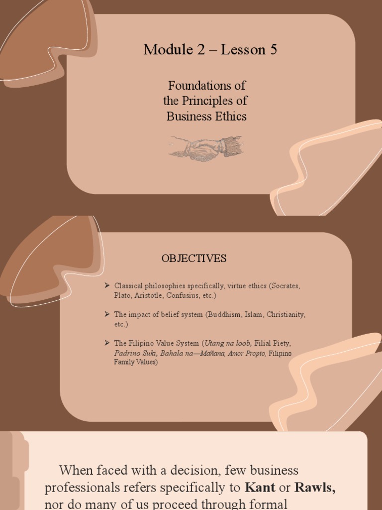 Lesson 5 Foundation of Principles of Business Ethics | PDF