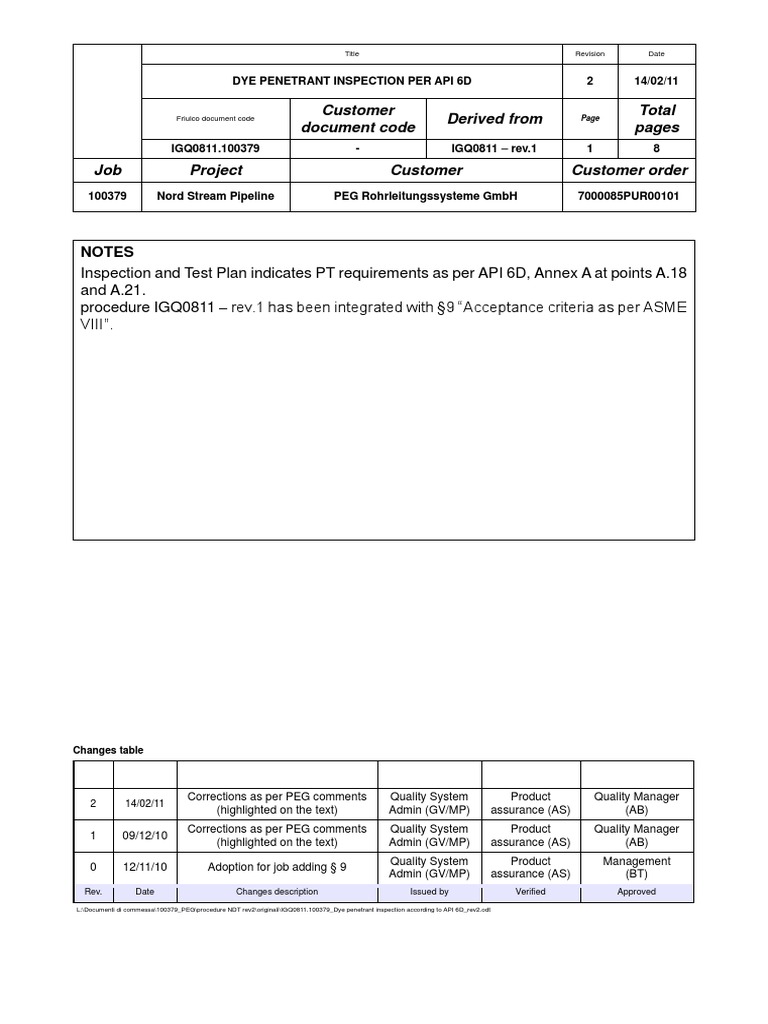 IGQ0811.100379 - Dye Penetrant Inspection According To API 6D - Rev2 ...