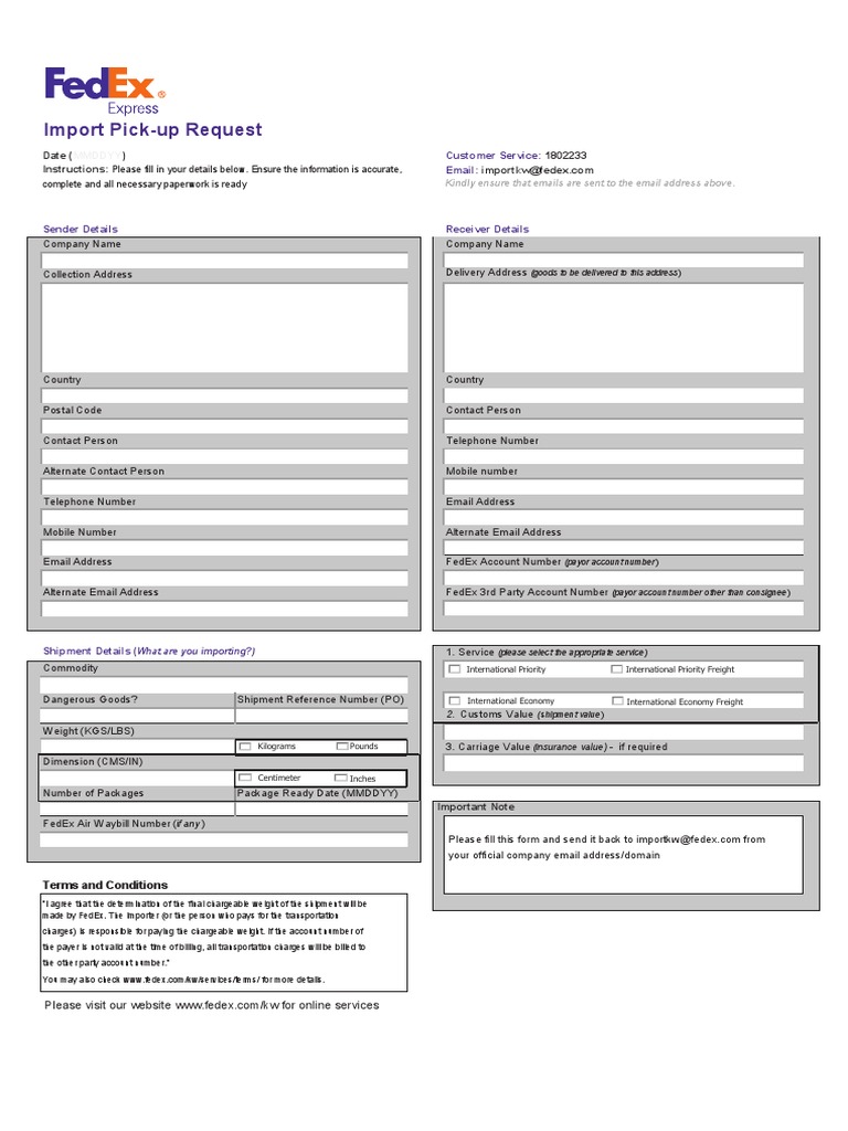 Import Service Request Form | PDF | United States Postal Service ...