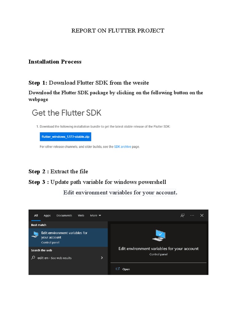 Report On Flutter Project | PDF | Android (Operating System) | Computer Programming