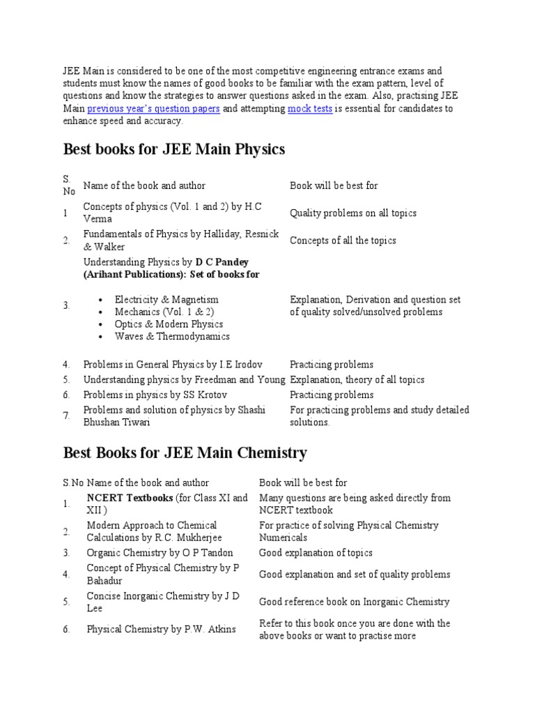 JEE Books | PDF | Physics | Mathematics