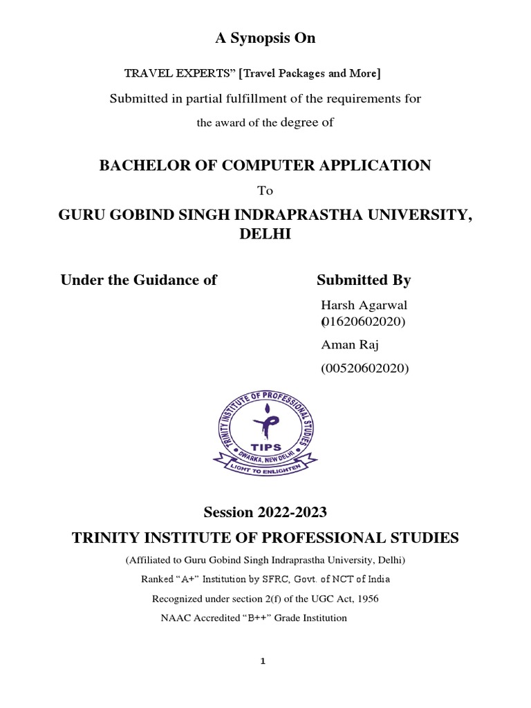 Major Synopsis IPU PDF | PDF | Computing | Software Engineering