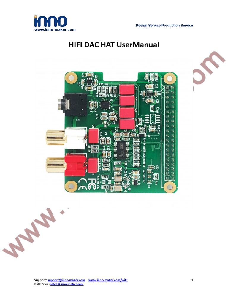 HiFi DAC HAT User Manual for RPi | PDF | Raspberry Pi | Information And ...