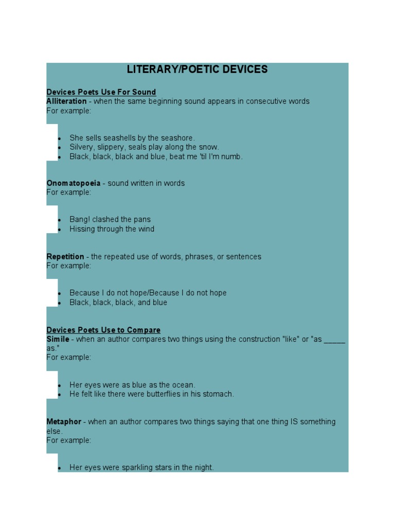 Literary Devices and Poetry | PDF | Poetry