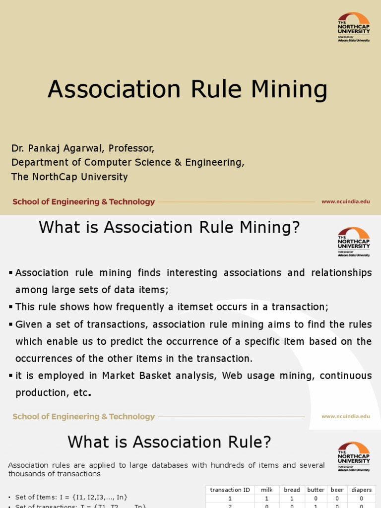 Association Rule Mining Presentation | PDF